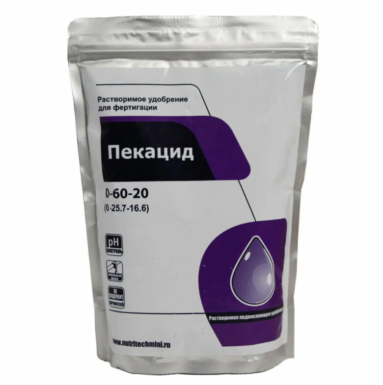 Растворимое удобрение для фертигации Пекацид 0-60-20, 1кг