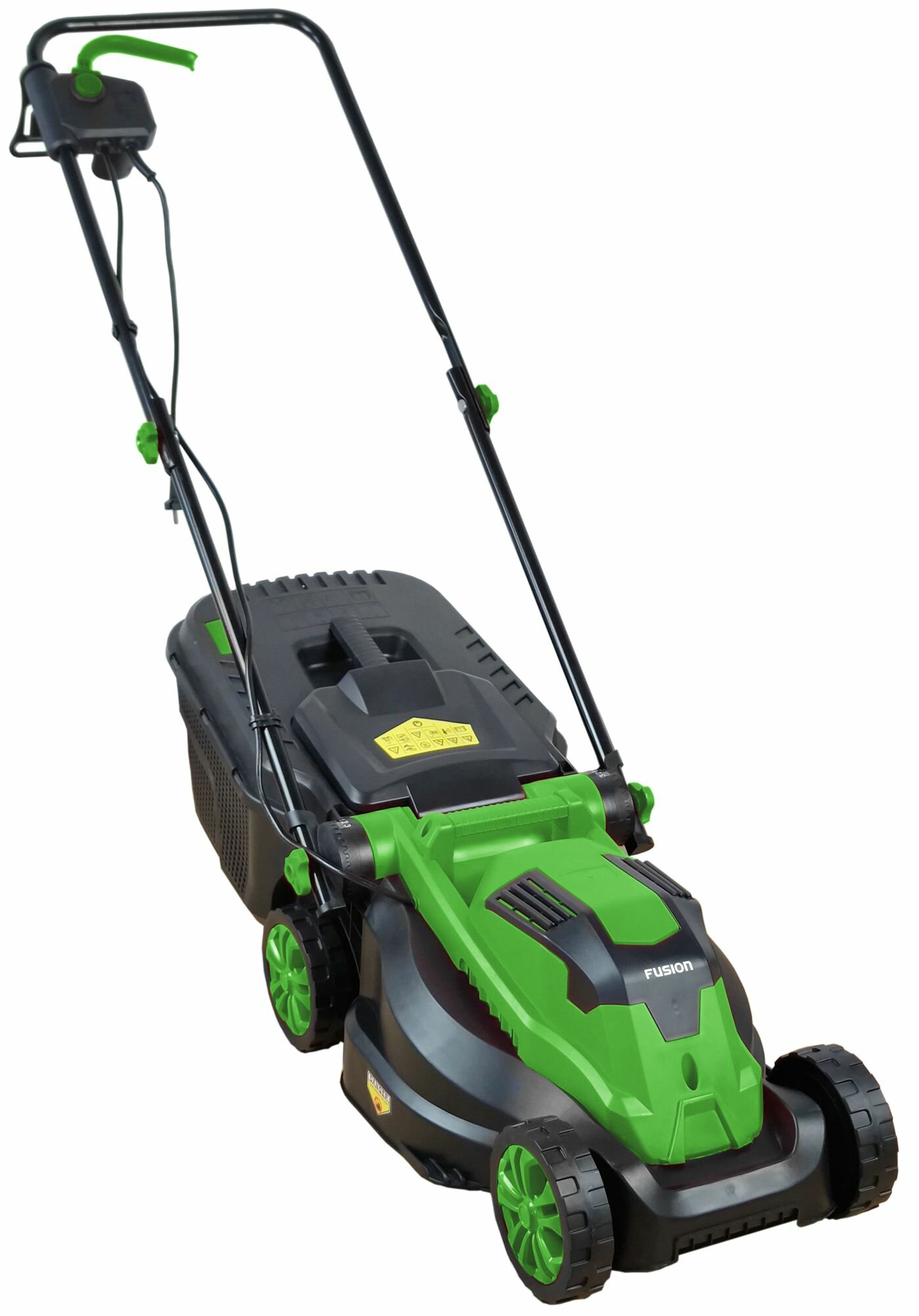 Газонокосилка электрическая Fusion FLM-1333-01 / функция мульчирования, травосборник 30л, ширина скашивания 33 см