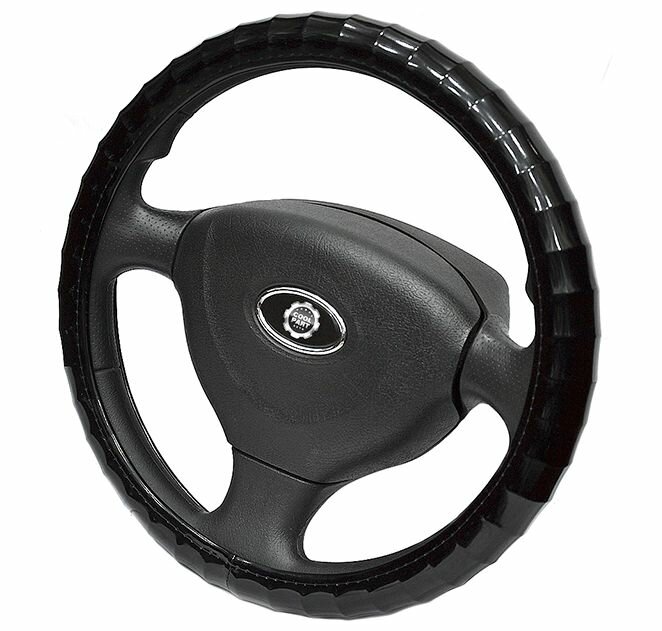 Оплетка на руль для автомобиля Haval / Хавал Jolion , M6 , H3 , F7, Dargo , H9 и др, в черном цвете, Экокожа