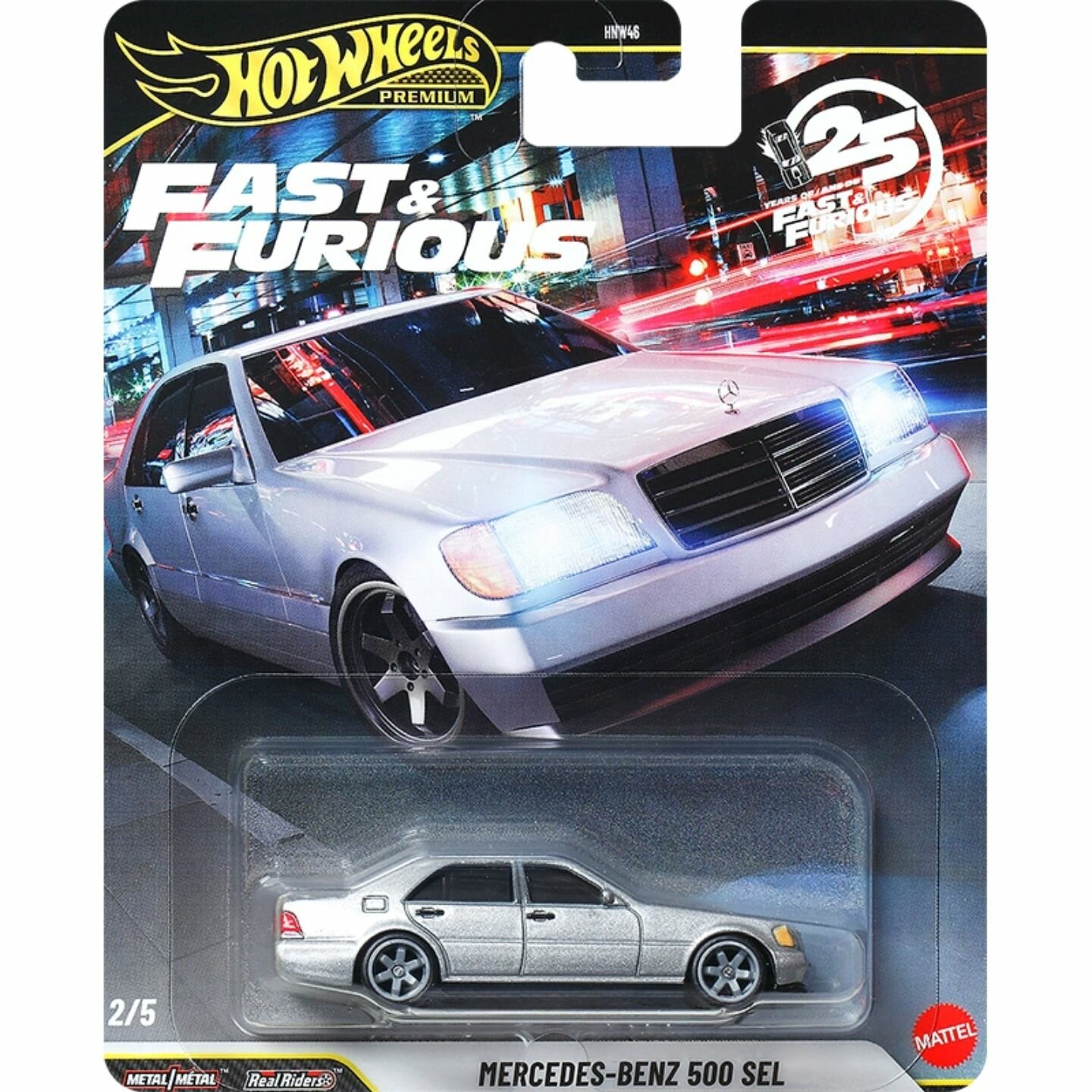 Hot Wheels Модели автомобилей Fast & Furious 25th Anniversary Premium, 1:64, литые модели, MERCEDES-BENZ 500 SEL