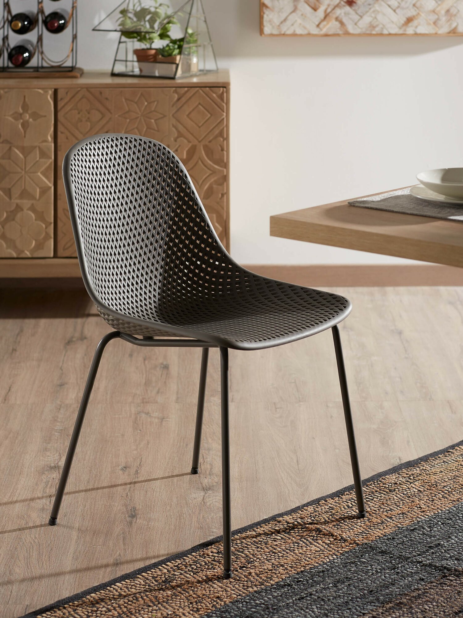 Стул Quinby La Forma Julia Grup, кухонный, пластик, без обивки, серый