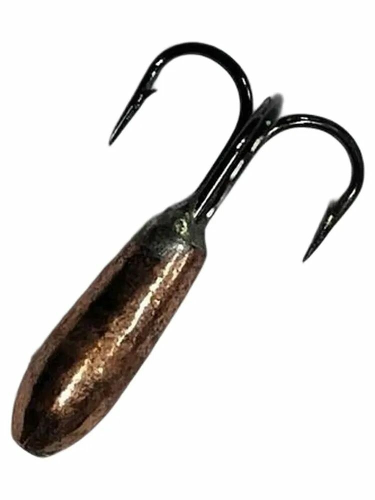 Мормышка вольфрамовая, форма Чертик с отверстием, Цвет: Бронза(Медь) 4мм 1гр 10шт