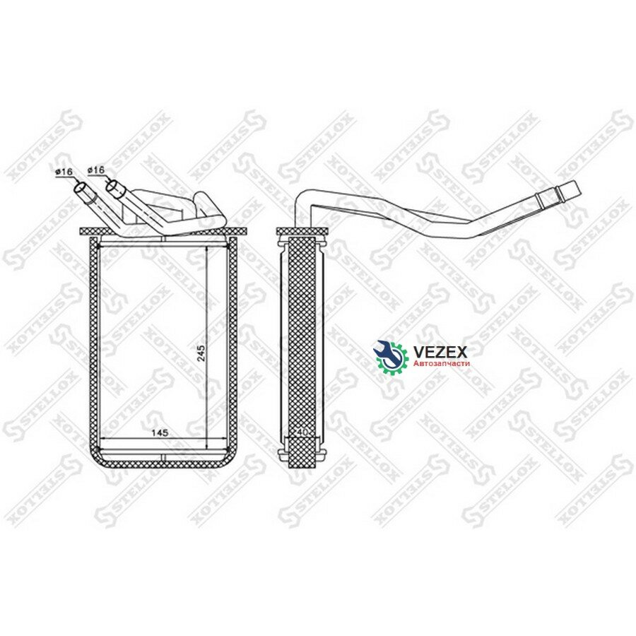 STELLOX 1035134SX радиатор печки!\ Ford Transit 2.0D-2.4D 00>