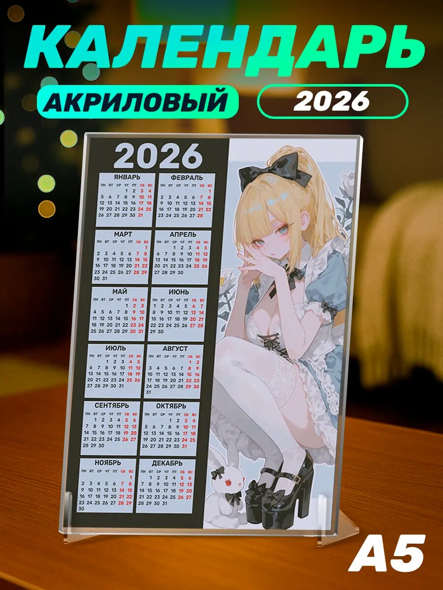 Календарь 2026 настольный Аниме девушка