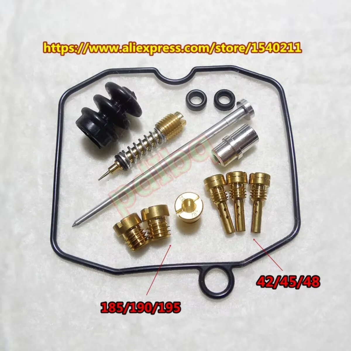 Ремкомплект карбюратора Harley-XLH883/1200/1350/1450 CVH (CV40 27421-99C), ремкомплект карбюратора, jet 185-190-195 и 42-45-48 с прокладкой