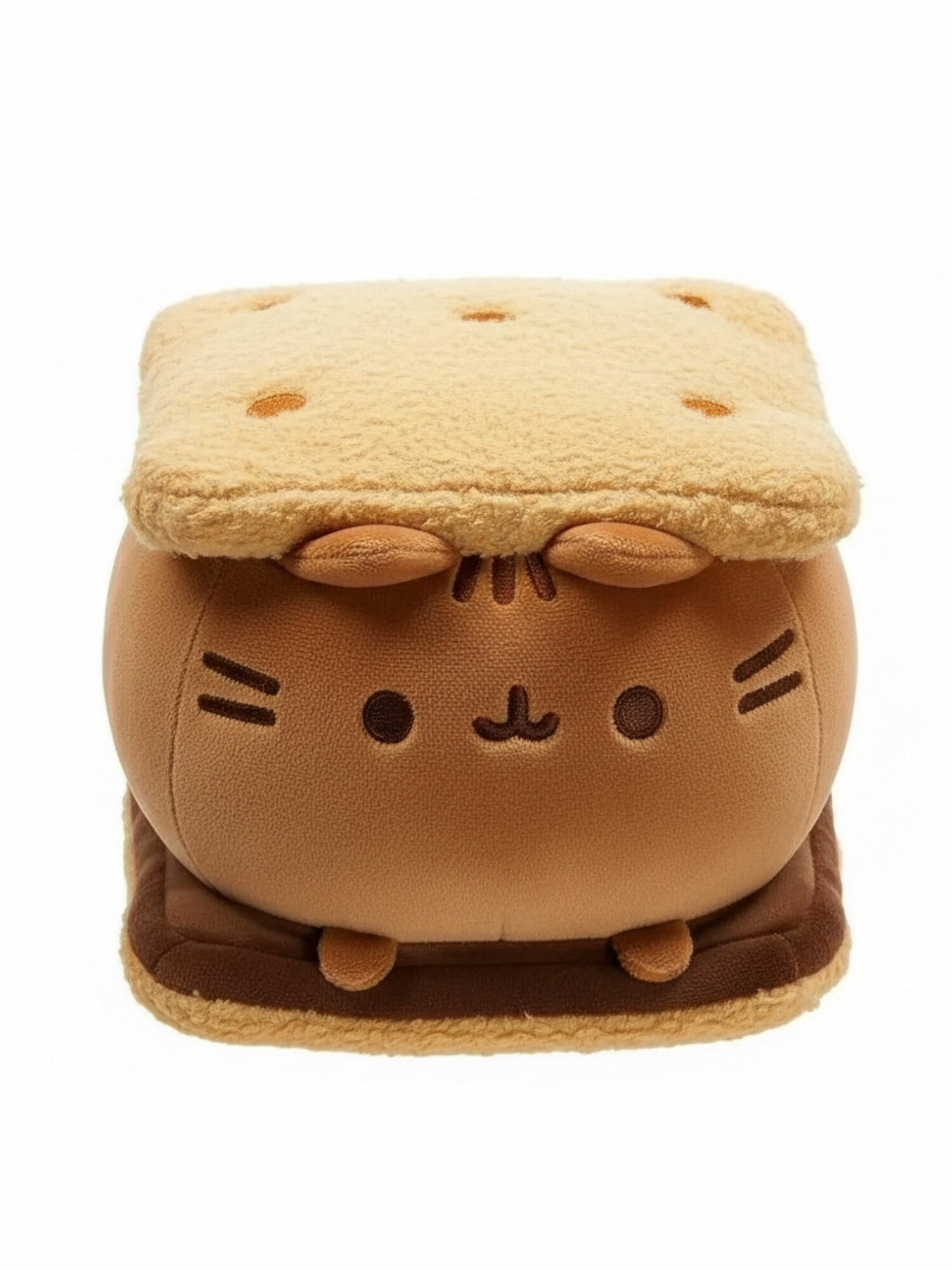 Мягкая игрушка котик Пушин сэндвич 15 см / Плюшевый котик Pusheen Cat, коричневый