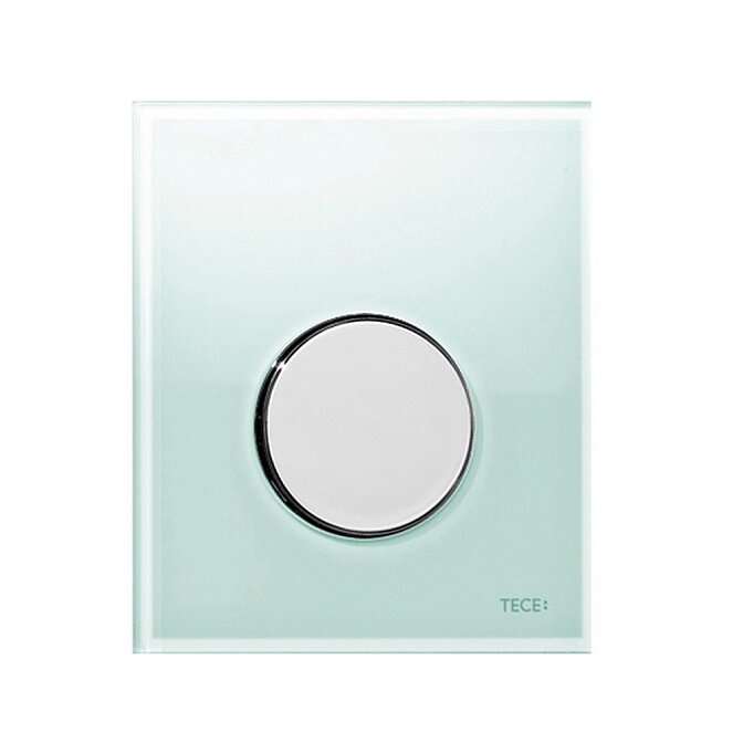 Панель смыва для писсуара TECE TECEloop 9242653 стеклянная, стекло зеленое, клавиша хром