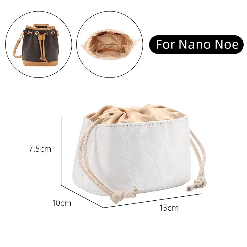 CRAZYSMITH Сумка-Органайзер для LV Nano Noe, сумка Dupont, бумажная внутренняя сумка, вкладыш, сумки для хранения, подкладка на шнурке, поддержка формирователя For LOUIS VUITTON Nano Noe Handbag