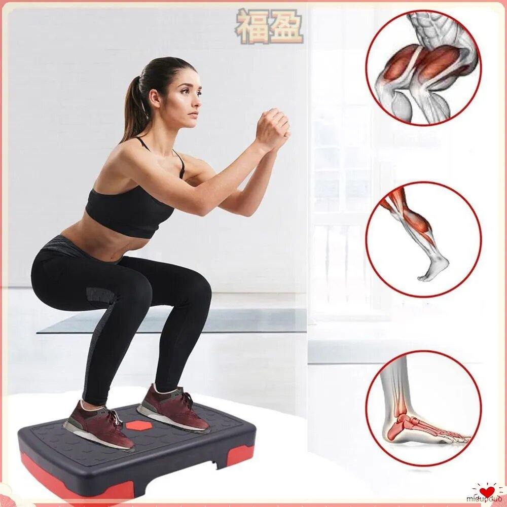 Степ-платформа для фитнеса и аэробики, 45x29 см, черный/красный, для ног и ягодиц — фото 1