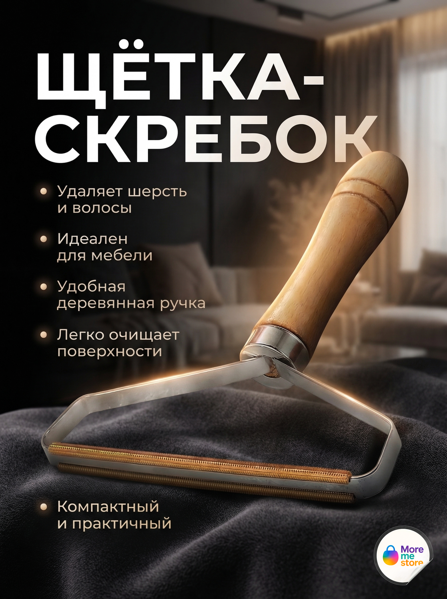 Щетка-скребок для чистки одежды, мебели, ковров, для удаления катышков и шерсти домашних животных