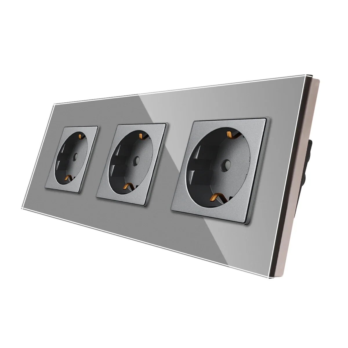 Розетка настенная Bingoelec стеклянная, Grey 3, 16А