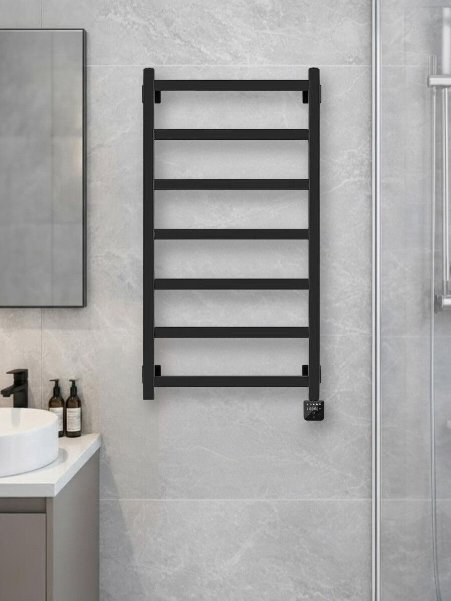Quadro-1 Полотенцесушитель электрический EQ1 80x60 см Черный