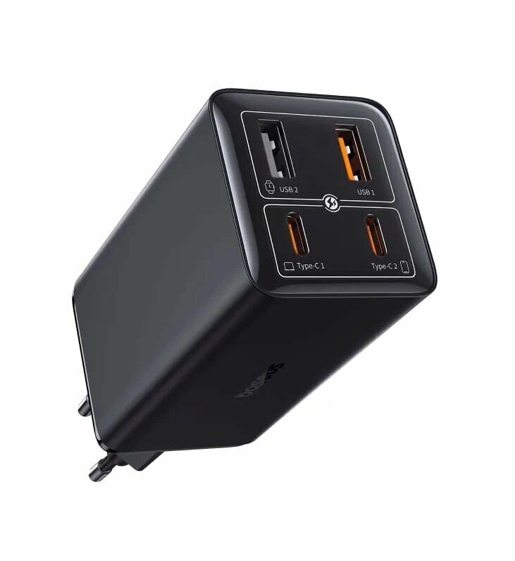 Сетевое зарядное устройство Baseus GaN6 Pro Fast Charger 2C+2U 100W, Чёрное (P10162705112-00)