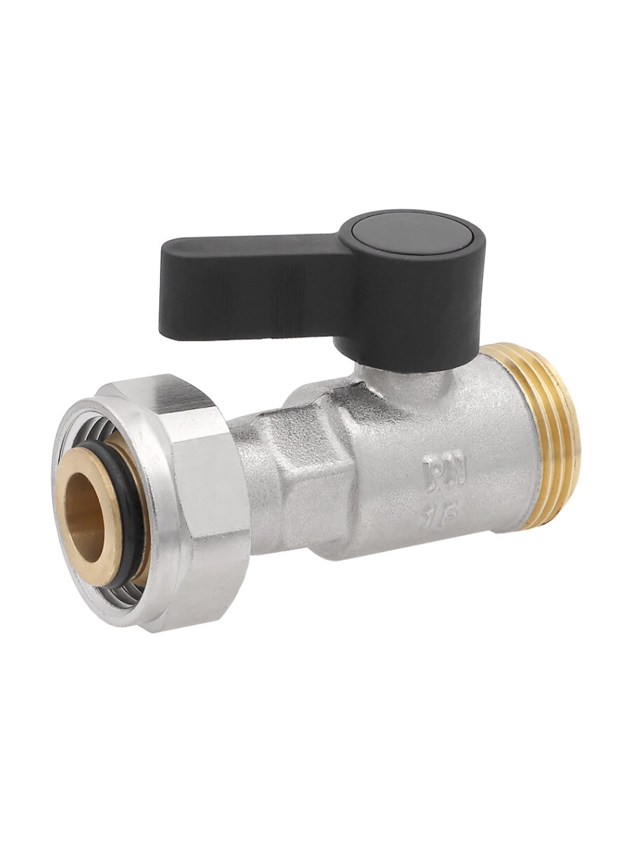 Кран шаровой с накидной гайкой, никелированный 3/4" НР, ViEiR VR156