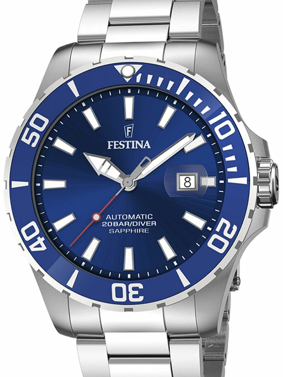 Наручные часы FESTINA, серебристый/синий — фото 1