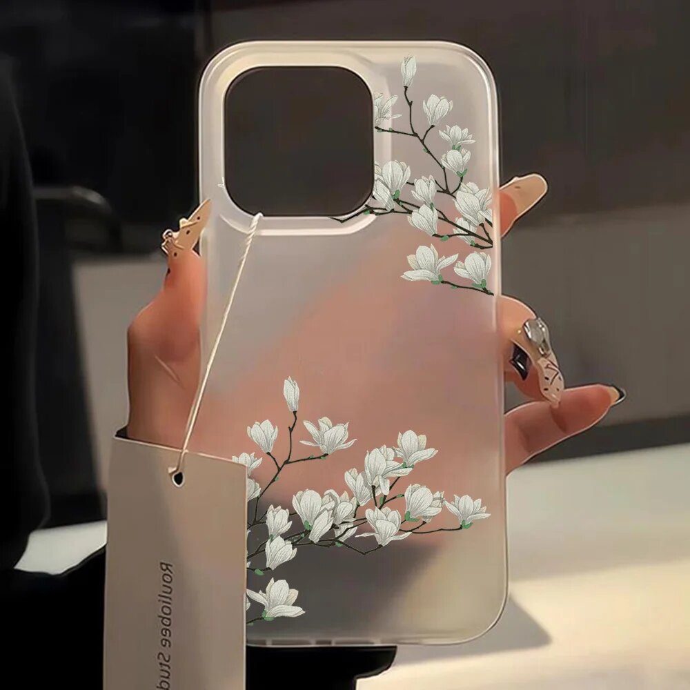 Чехол для iPhone 15 Pro Max, Clear NC01, цветы — фото 1