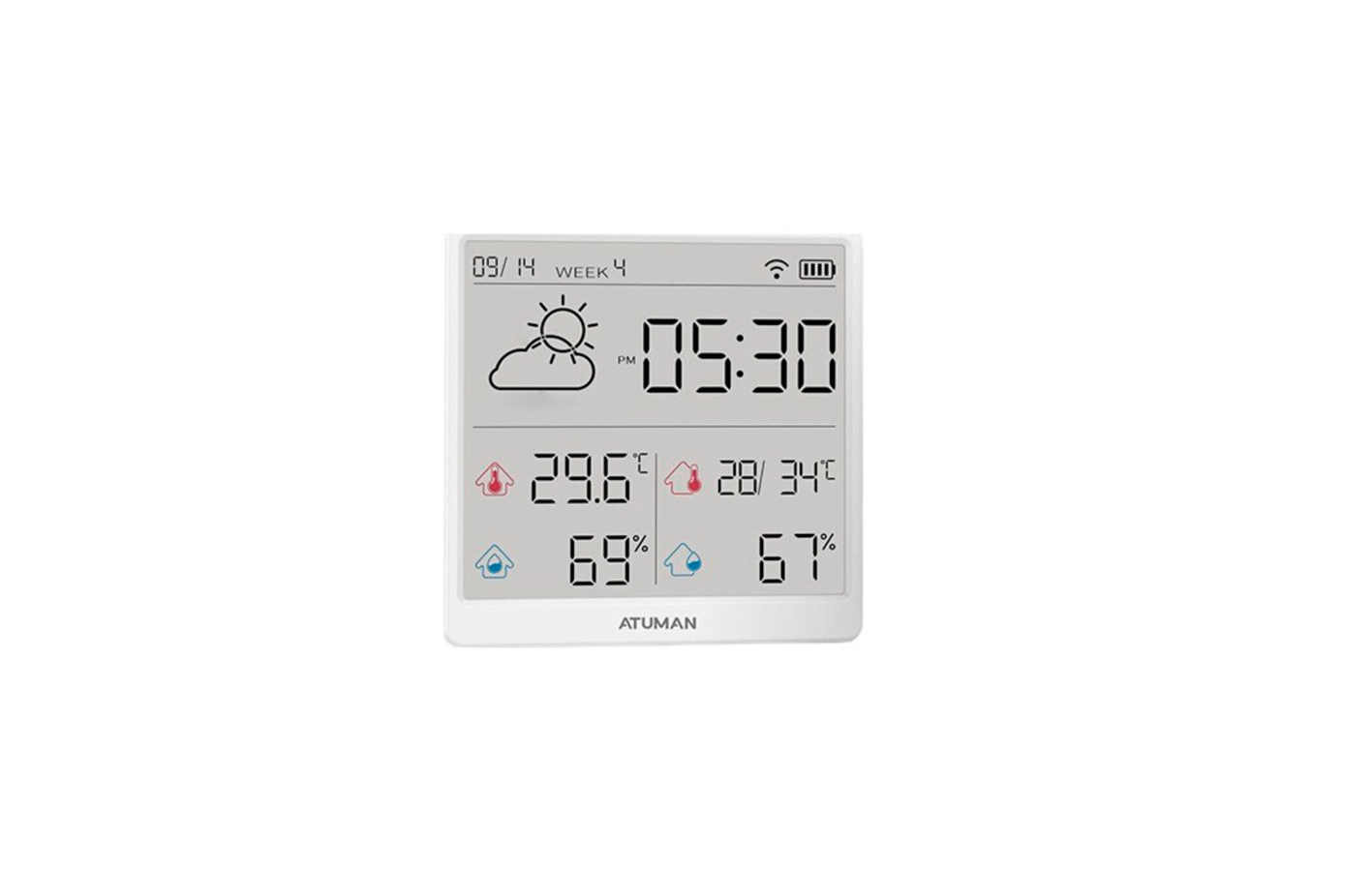 Датчик температуры и влажности AtuMan Intelligent Temperature and Humidity Clock TH3 Grey