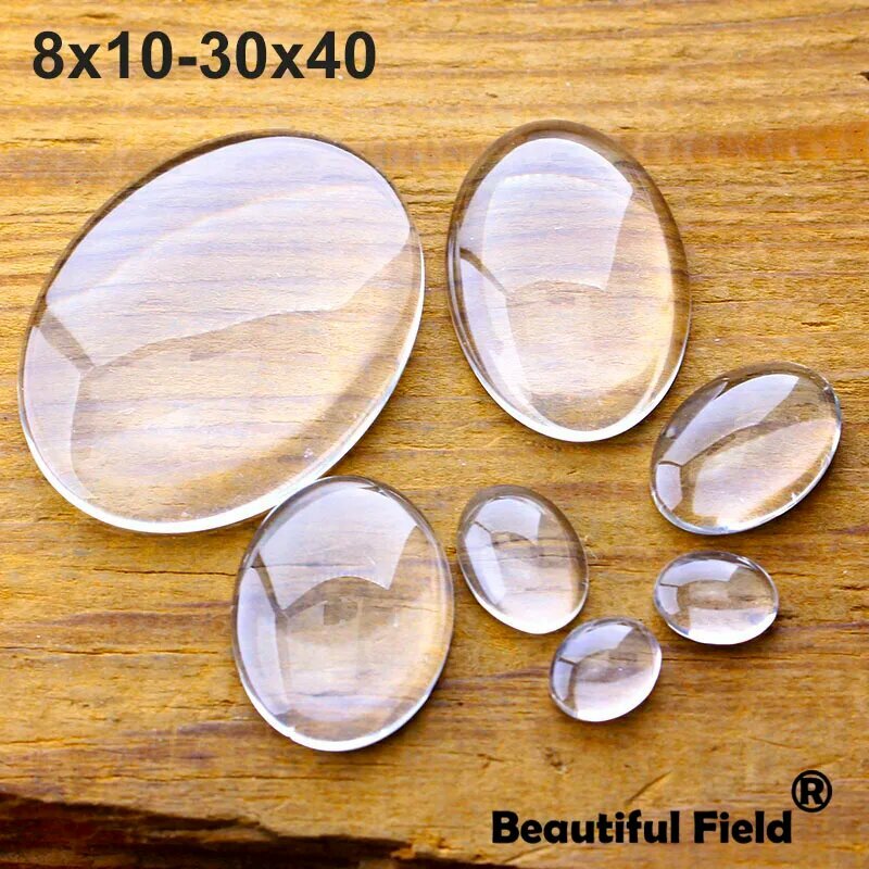 Стеклянные кабошоны 30x40mm, 50шт