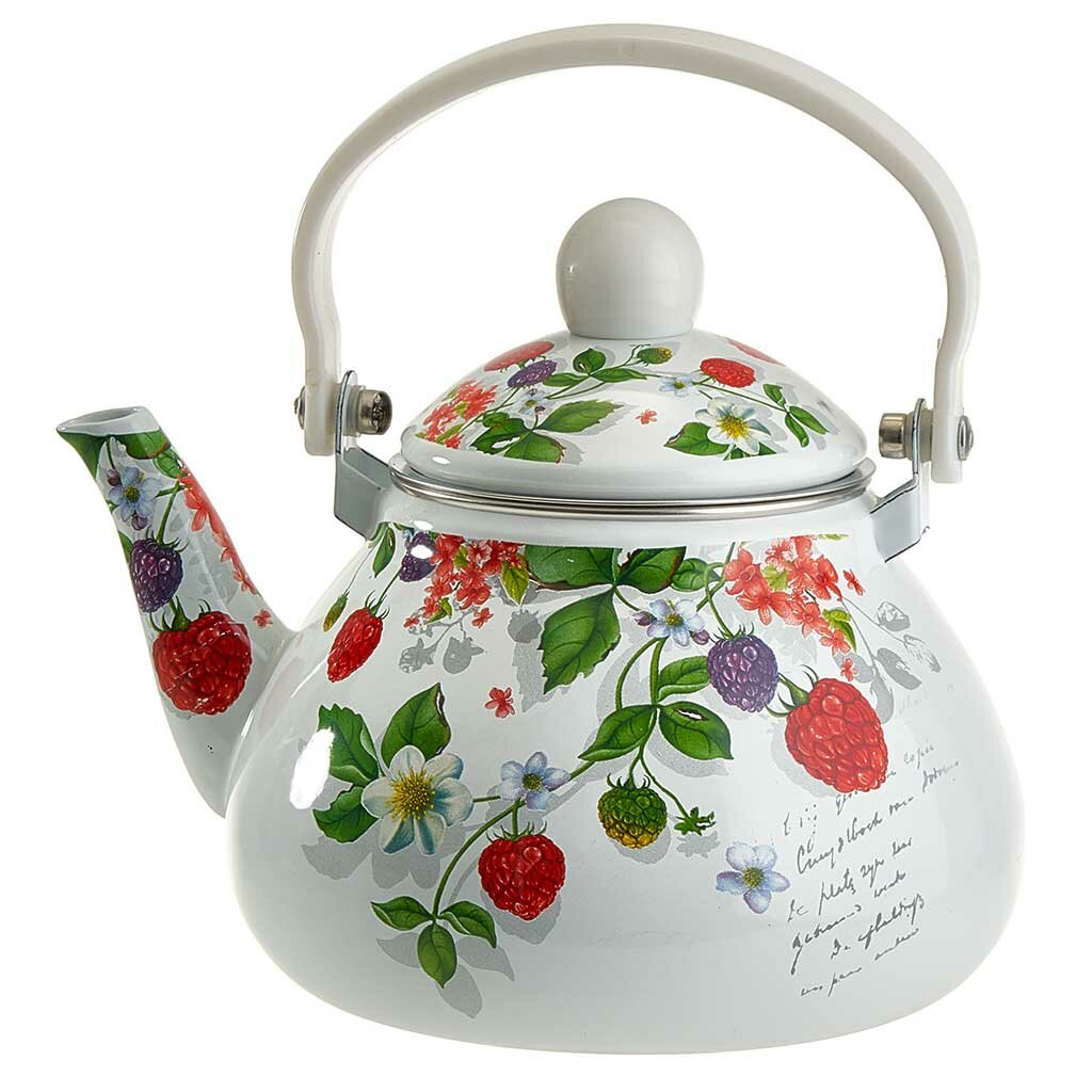 Чайник 1,3 л эмалированный с фильтром из нержавеющей стали EM-1311 "Ягоды"