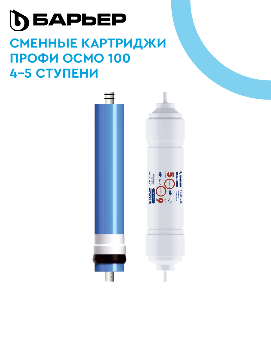 Комплект картриджей для обратноосмотического фильтра под мойку профи осмо Финиш (4-5 ступени)