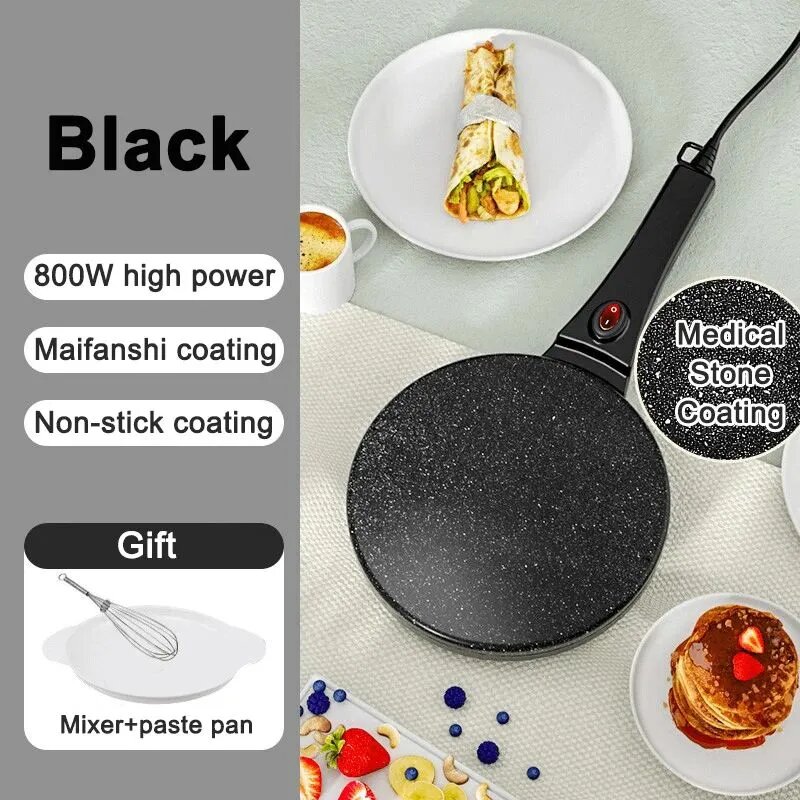 Блинница электрическая погружная, антипригарное покрытие, диаметр 19см, мощность 800Вт, Электрические блинницы, черный