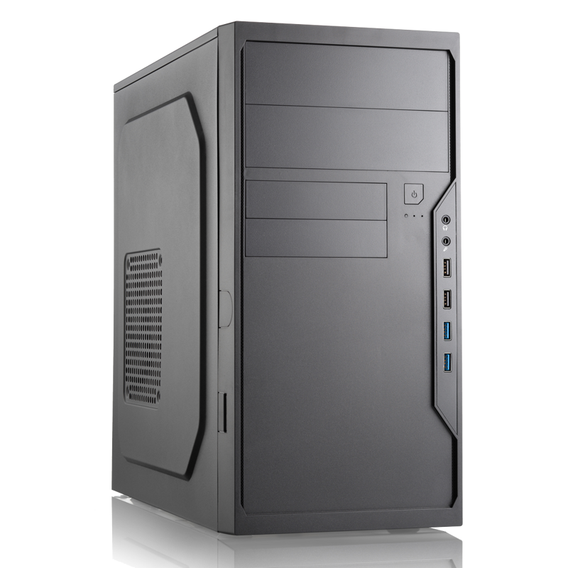 Корпус с блоком питания 450Вт./ Case Foxline FL-733R, mATX, 2x5.25EXT, 2x3.5EXT, 5x3.5INT, 2xUSB3.0, 2xUSB2.0, HDA, w/o FAN, w/450W ATX PSU, w/1.2m EU pwr cord