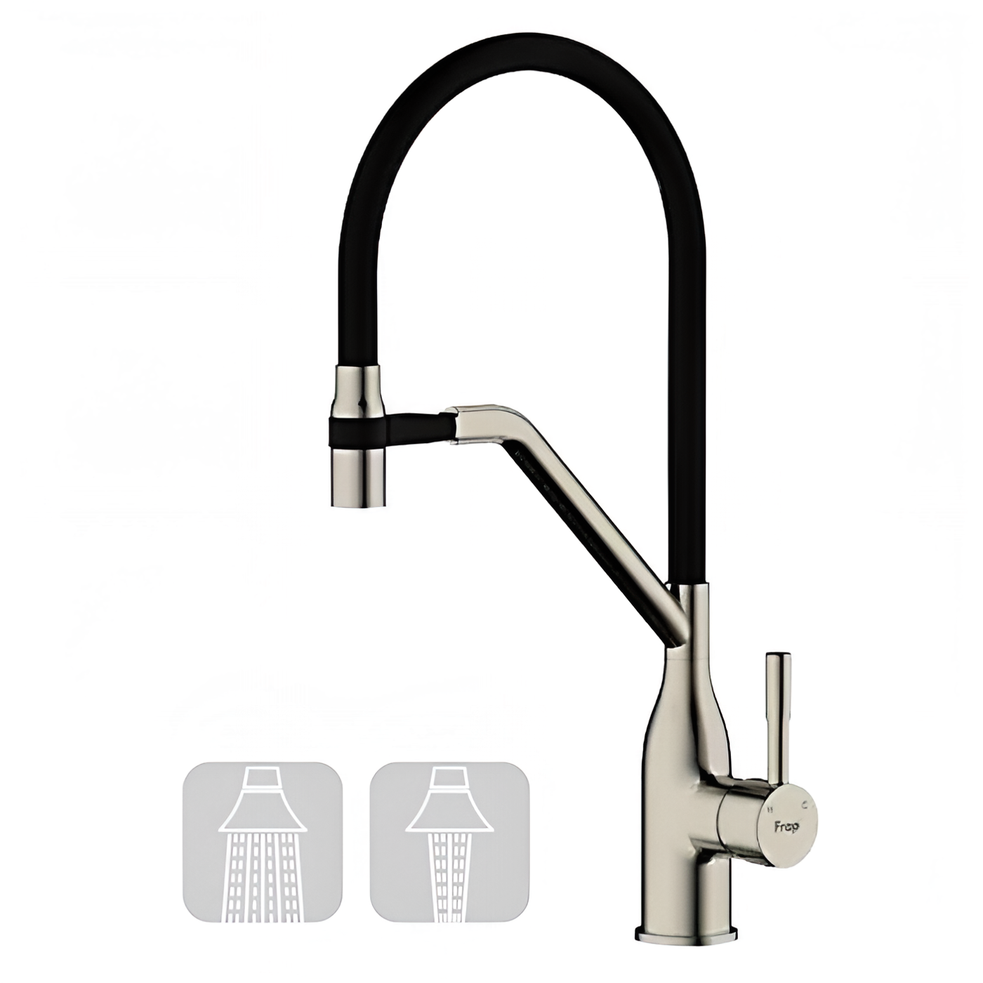 Смеситель для кухонной мойки Frap H97-5 F4497-5 с гибким изливом, сатин