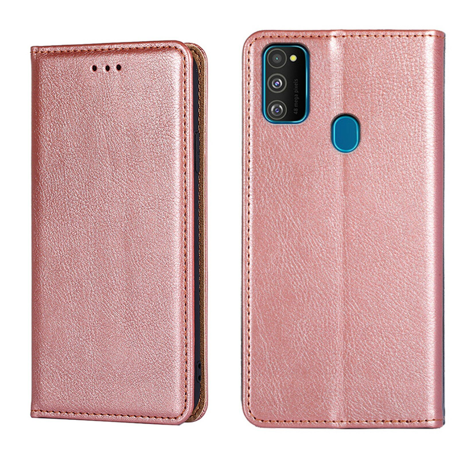 Чехол-книжка MyPads для Samsung Galaxy M21 SM-M215 и M30s, розовый, кожзаменитель, магнитный