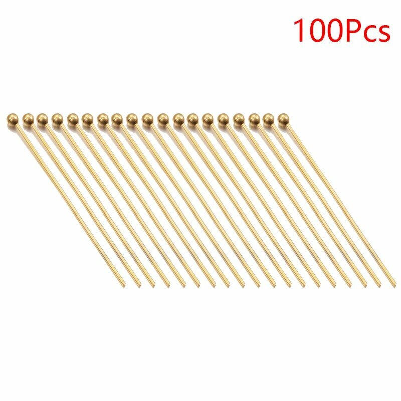 Золотые шариковые булавки из нержавеющей стали 15-40 мм 0.7x20mm 100pcs, Gold 02
