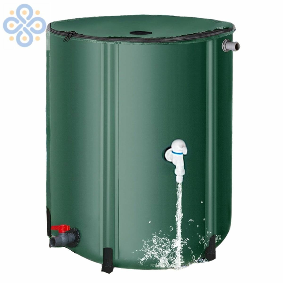 Бак для хранения дождевой воды для полива сада, зеленый