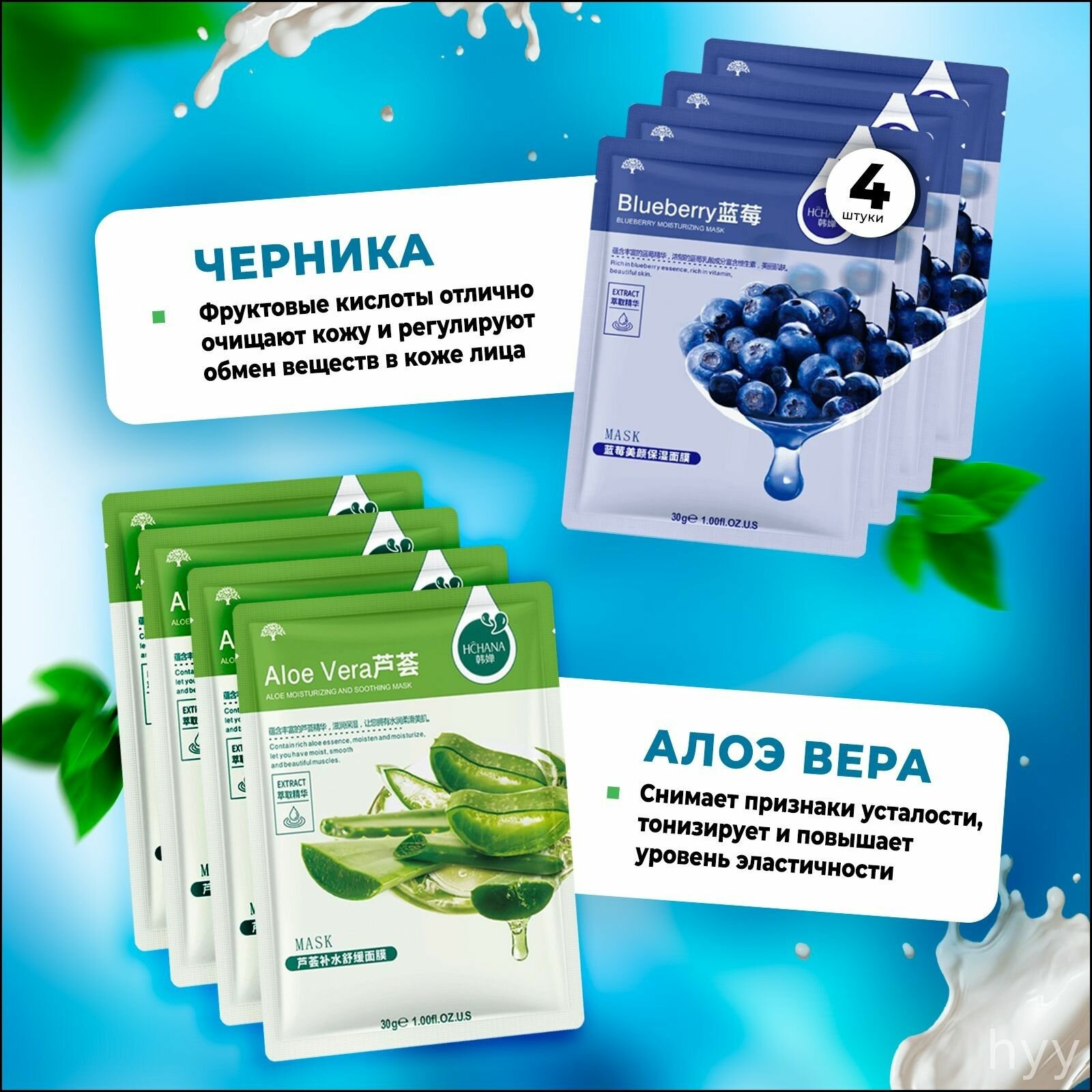 Подарочный набор для женщин " безупречный уход" / Набор тканевых масок для лица / Подарок на 14 февраля, на 8 марта женщине, маме, подруге, сестре, девочке, жене