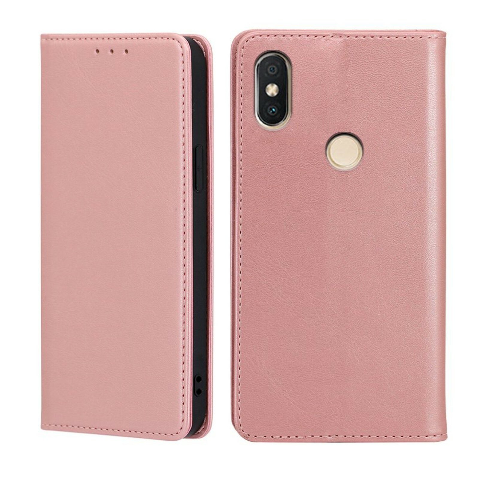 Чехол-книжка MyPads для Xiaomi Redmi S2 (Redmi Y2) из натуральной телячьей кожи, магнитный, розовый
