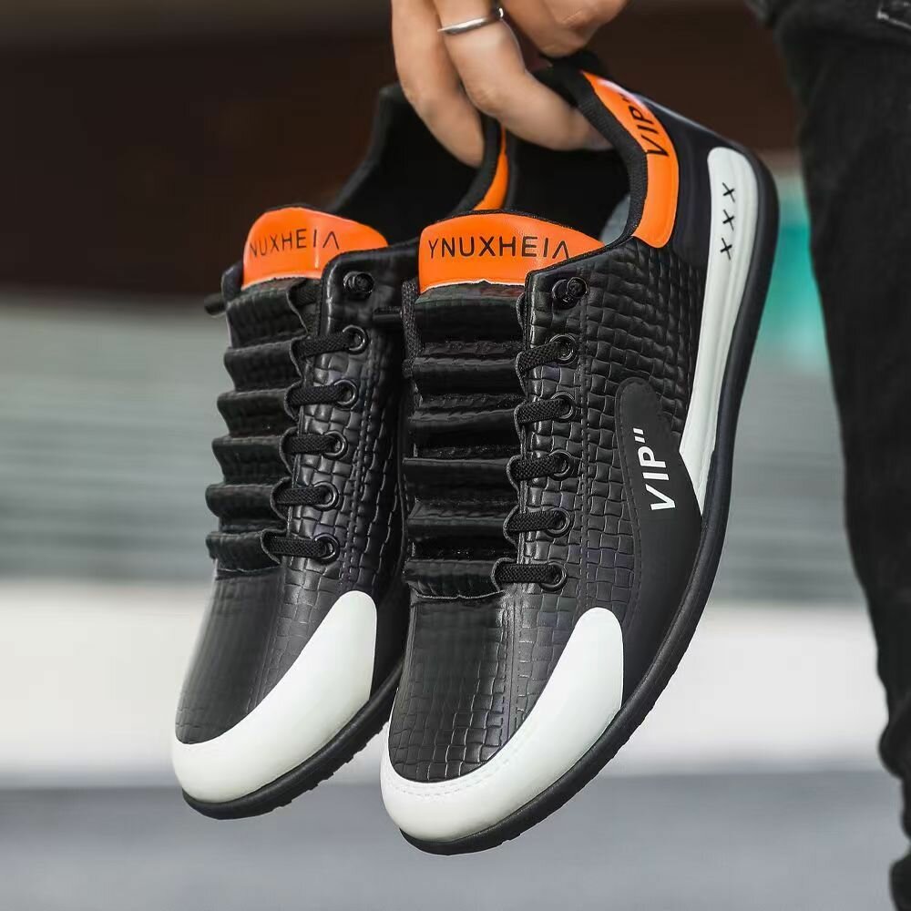 MOOCIE Мужские кожаные повседневные кроссовки без шнурков для весны и осени, подойдут для пап, обувь для вождения и модная спортивная обувь. EU:44