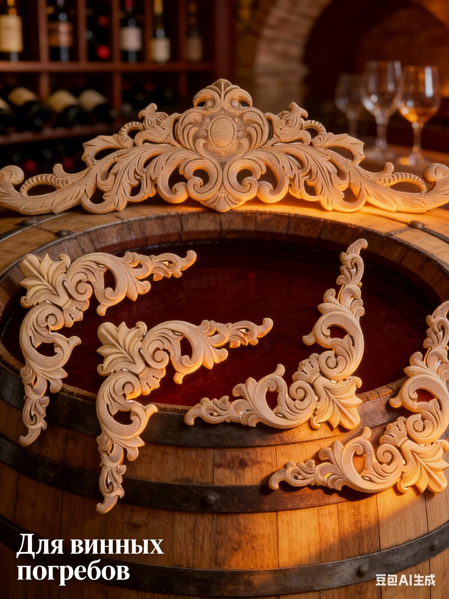 Декор для кухонного карниза и шкафов 5 шт, деревянные накладки на мебель, резной элемент для кухни, классика