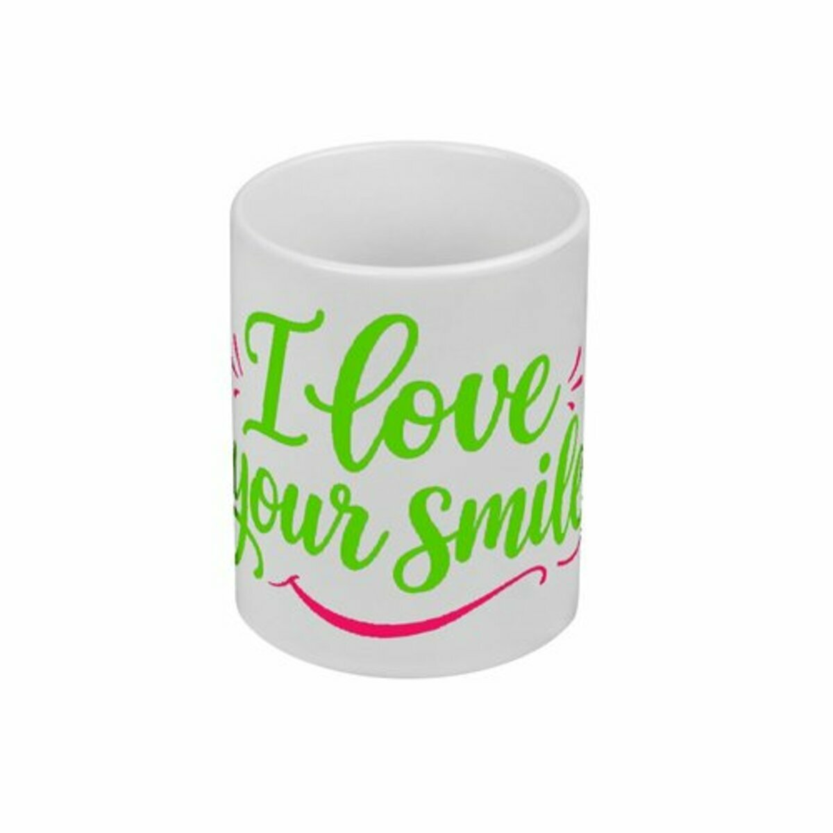 Кружка «Улыбка и сердечки с надписью I love your smile» (белый)