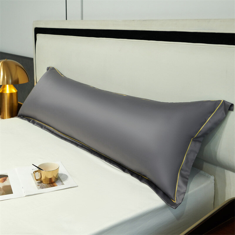 Наволочки из сатинового длинноволокнистого хлопка (100 штук), двойные длинные наволочки из чистого хлопка из Синьцзяна, простые однотонные наволочки для пар из чистого хлопка.