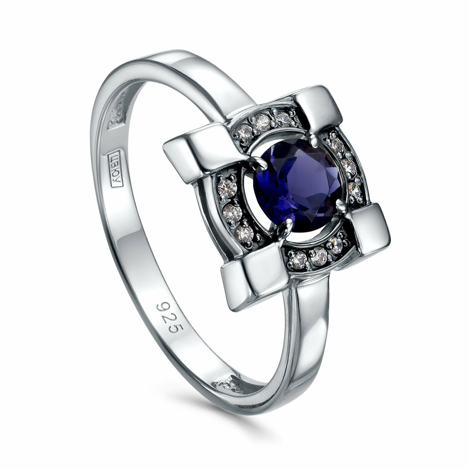 Кольцо, серебро, 925 проба, фианит