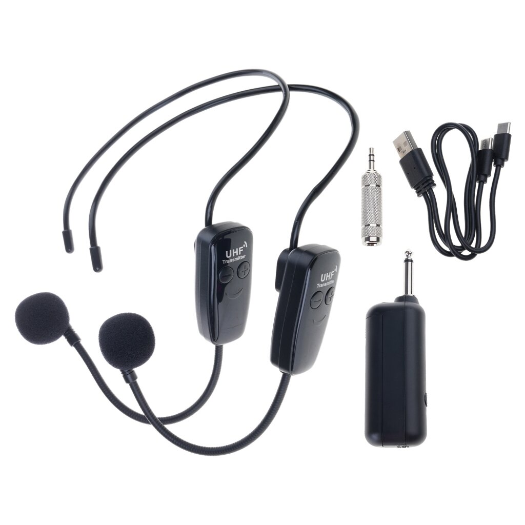 Портативная беспроводная микрофонная система УВЧ-гарнитуры для сценических выступлений. Подключи и пользуйся.