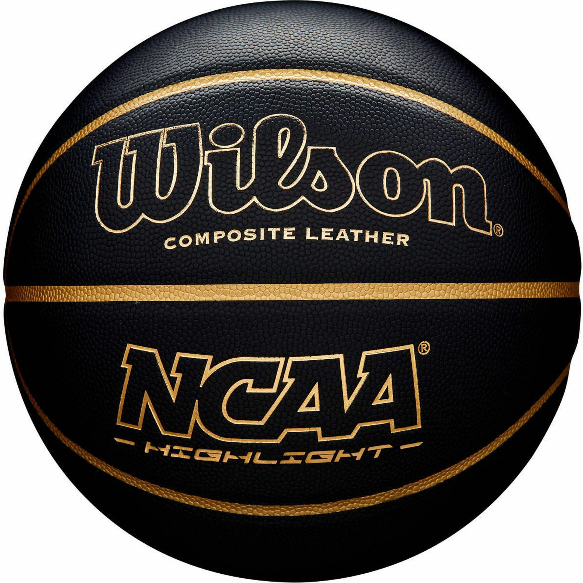 Баскетбольный мяч WILSON NCAA Highlight Black 7 IN OUT, Decathlon, Цвет: Черный / Злотый, Размер: 7