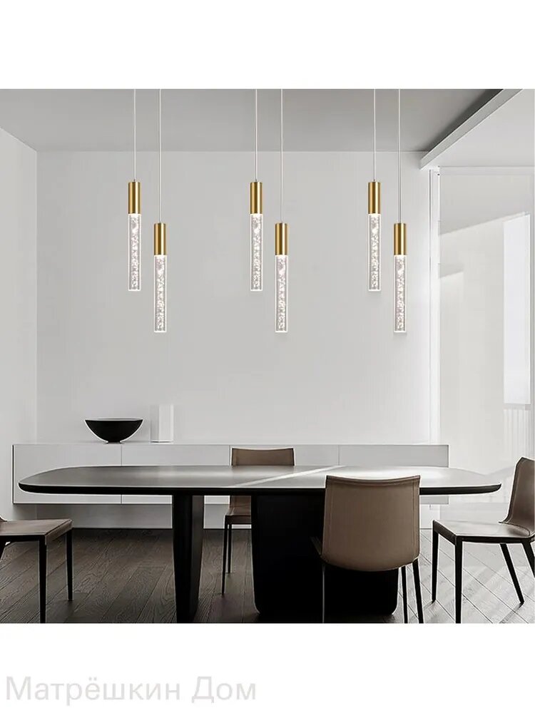 Светодиодная люстра подвесная FUMI LIGHTING, 10 Вт, 2 плафона, хрустальные подвески, золотой — фото 1