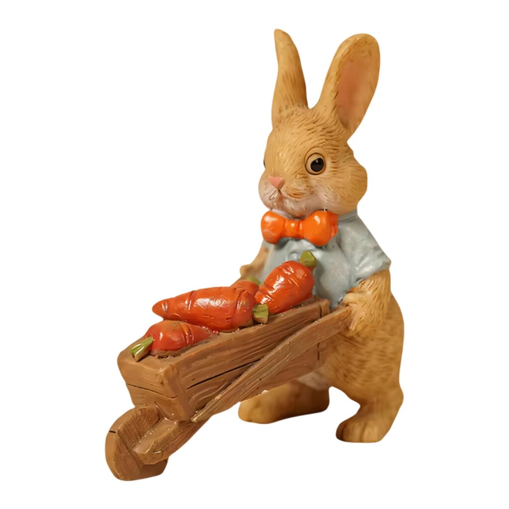 Пасхальный пасторальный Кролик Украшение Цветочного Горшка Из Смолы-Коляска Rabbit