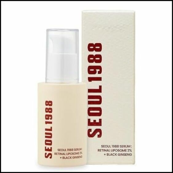 1988: Сыворотка с ретинолом для лица, против старения и морщин - 2% ретинальный липосомальный черный женьшень, бакучиол, витамины и пептиды - корейский уход за кожей (30 мл / 1.01 жидких унций)