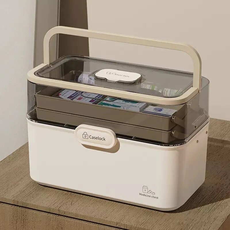 Кофр для хранения "caselock" I167, для лекарств, с таблетницей, белый, 38x21,5 см