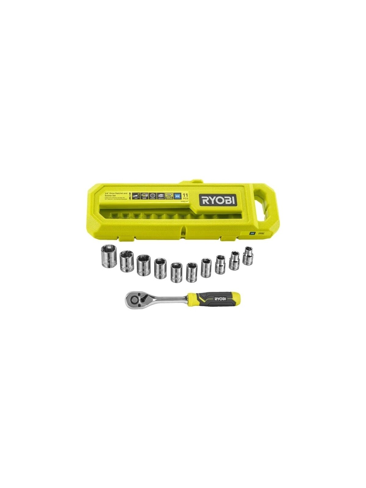 Набор из трещотки и торцевых головок Ryobi RHRS11PC 5132006068