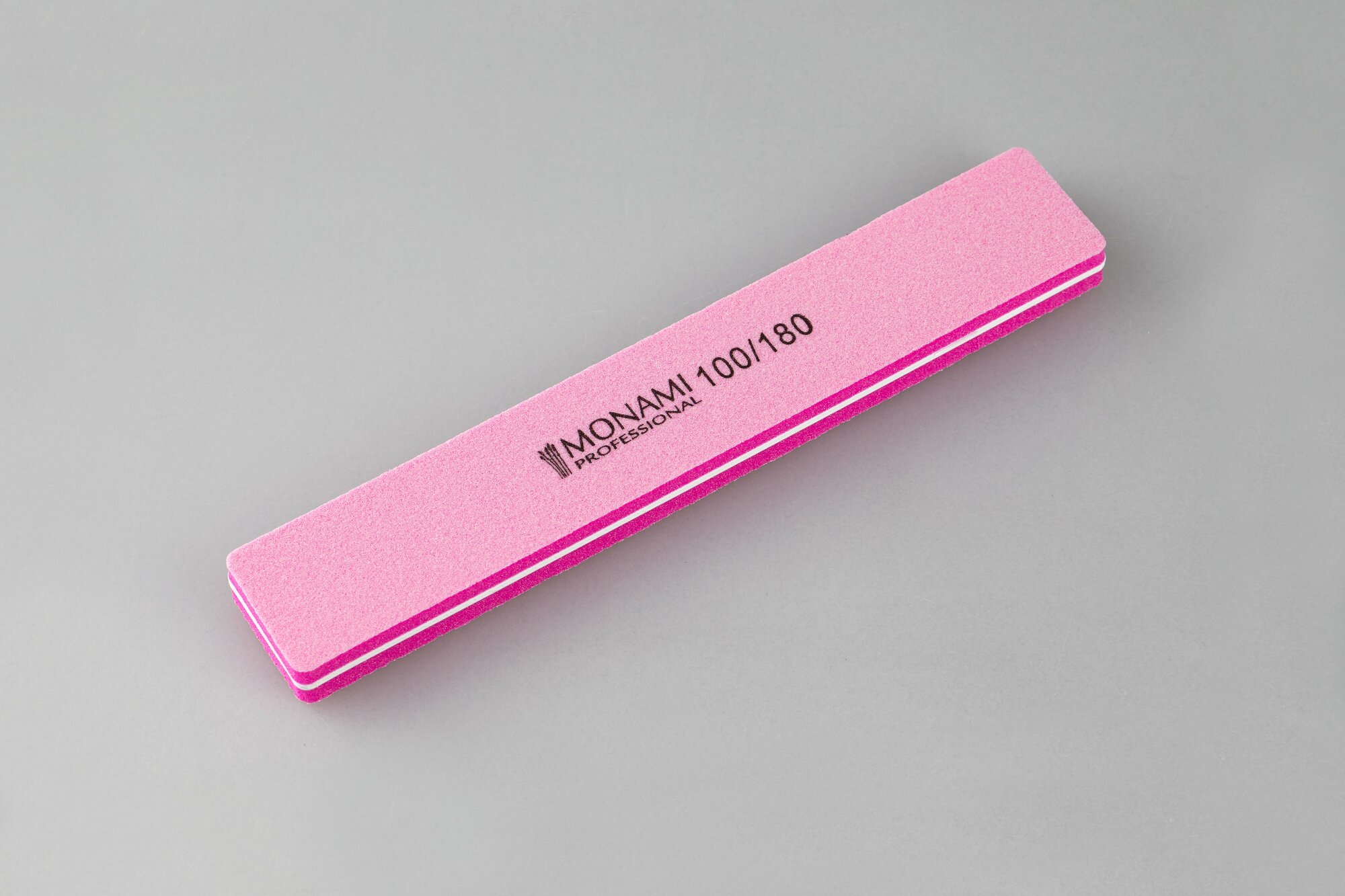 Баф Monami Professional 100/180 розовый, прямоугольный, для искусственных ногтей