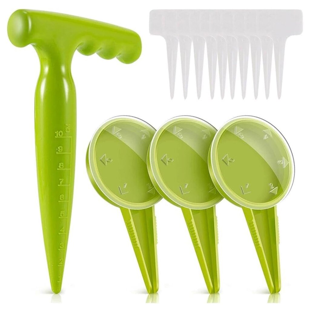 Эргономичная Ручная Садовая Сеялка Сеялка Сеялка с 5 Циферблатами Настроек Высевающий Дозатор Для Газона Огорода