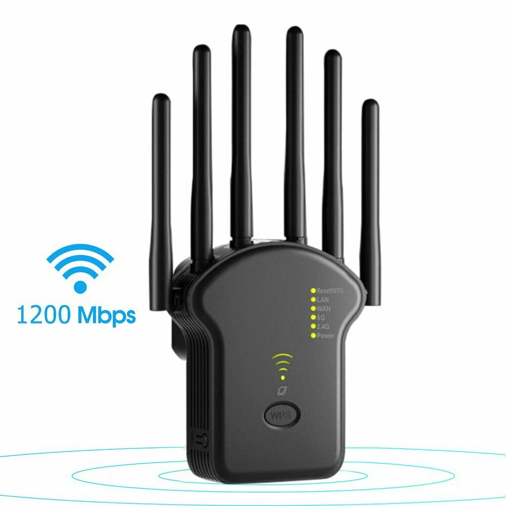 Wi-Fi ретранслятор U13, двухдиапазонный, 1200 Мбит/с, чёрный