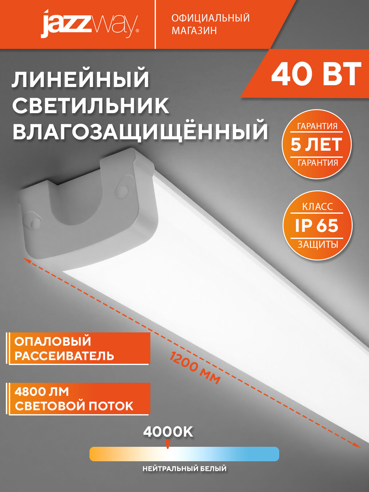 Светильник потолочный светодиодный Jazzway PWP-C3 1200 40w 4000K
