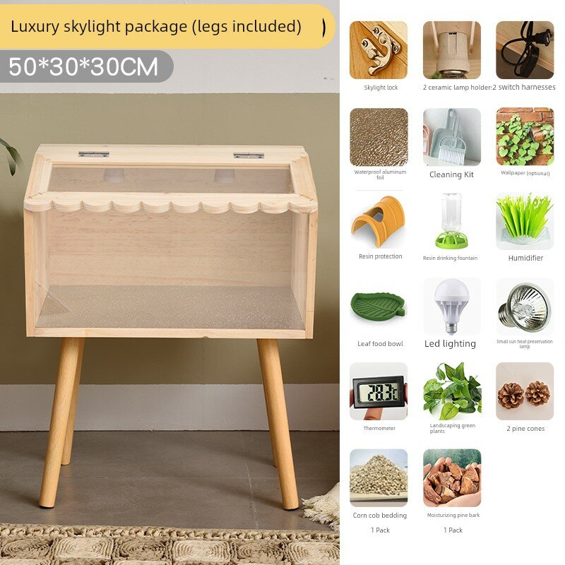 50x30 см рептильная клетка с вентиляционной панелью, люксовый пакет с ножками