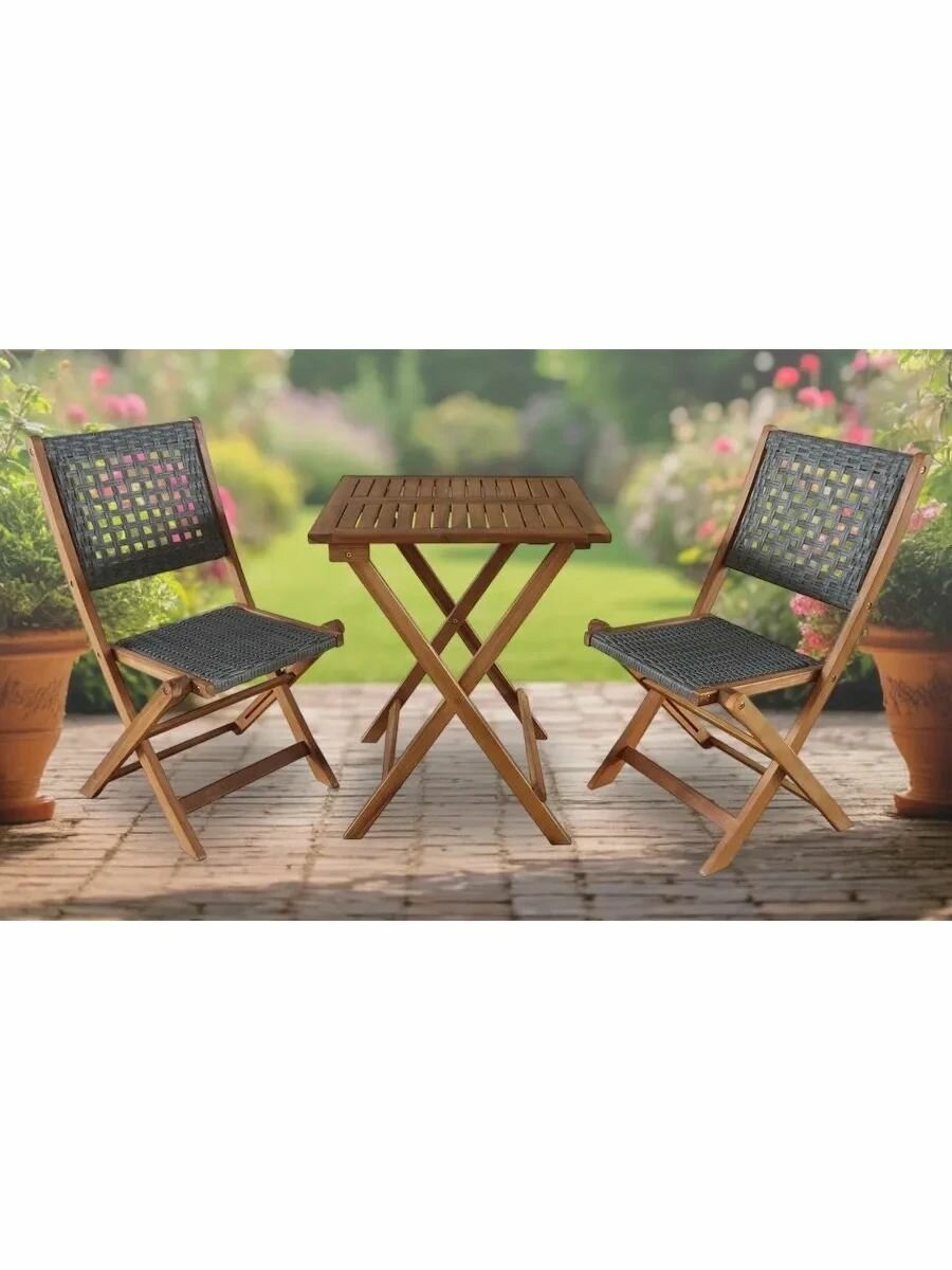 Набор садовой мебели МЕБ-ФФ TP2104.0.1 из акации, 3 предмета